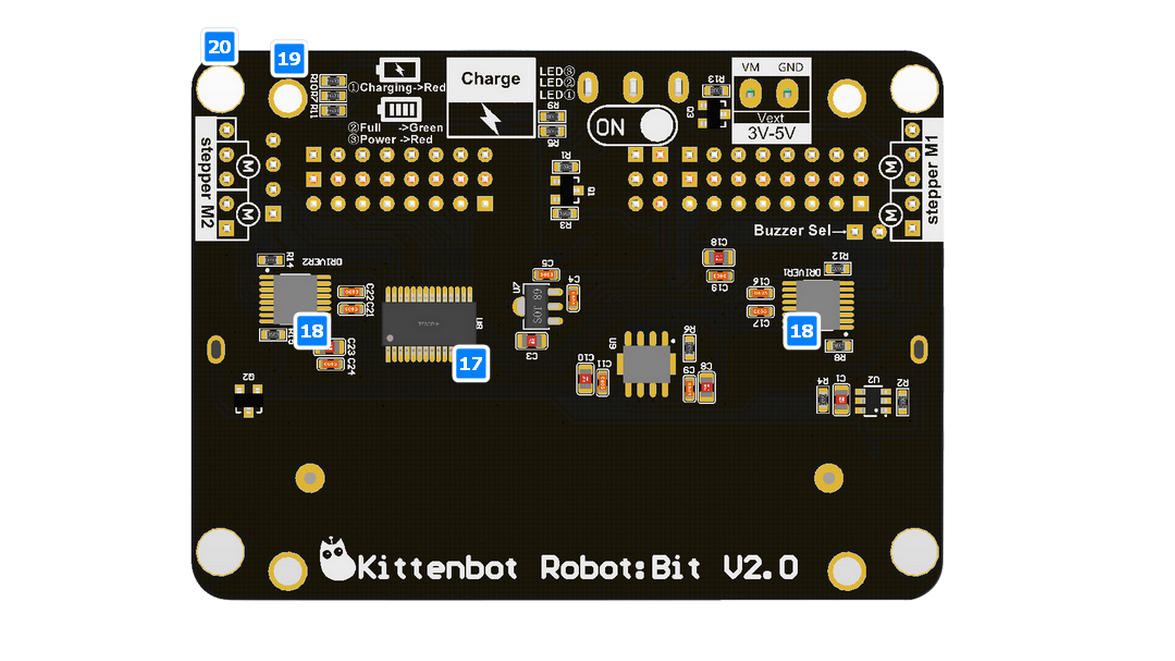 RobotBit - Robot Expansion Board for Micro:bit 擴展板 自帶 18650 電池座 - 台灣智能感測科技