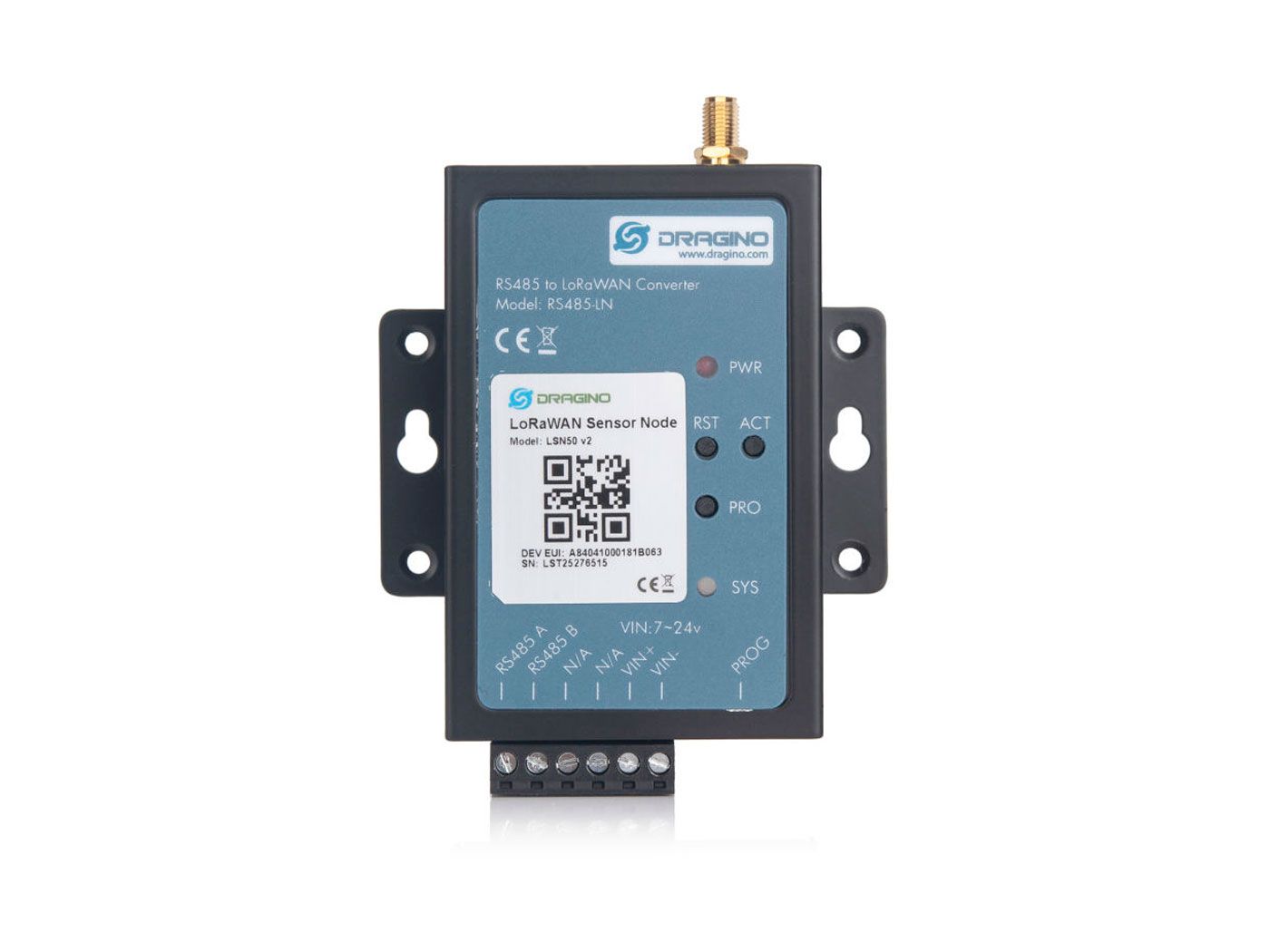 Dragino RS485 to LoRaWAN 訊號轉換器 RS485 LN 920MHz 台灣 LORA頻段 - 台灣智能感測科技