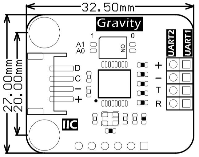 Gravity IIC 轉串口模組 支援串聯最多可拓展出8個串口 - 台灣智能感測科技