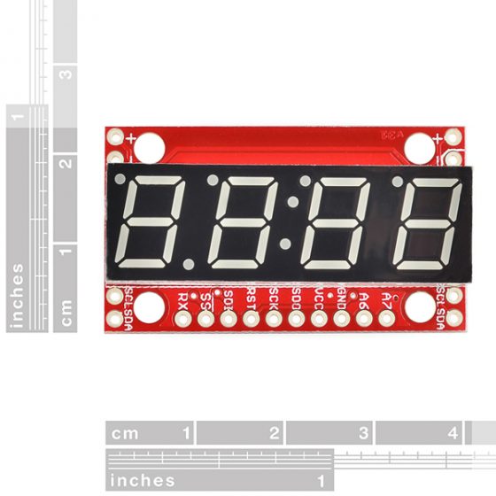 SparkFun 7-Segment Serial Display 多功能紅色4位7段顯示器 串口 TTL , SPI 或I2C 控制顯示 - 台灣智能感測科技