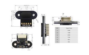 ToF 10-180Cm 鐳射光測距感測器模組TOF10120距離傳感器 UART & I2C雙輸出 - 台灣智能感測科技